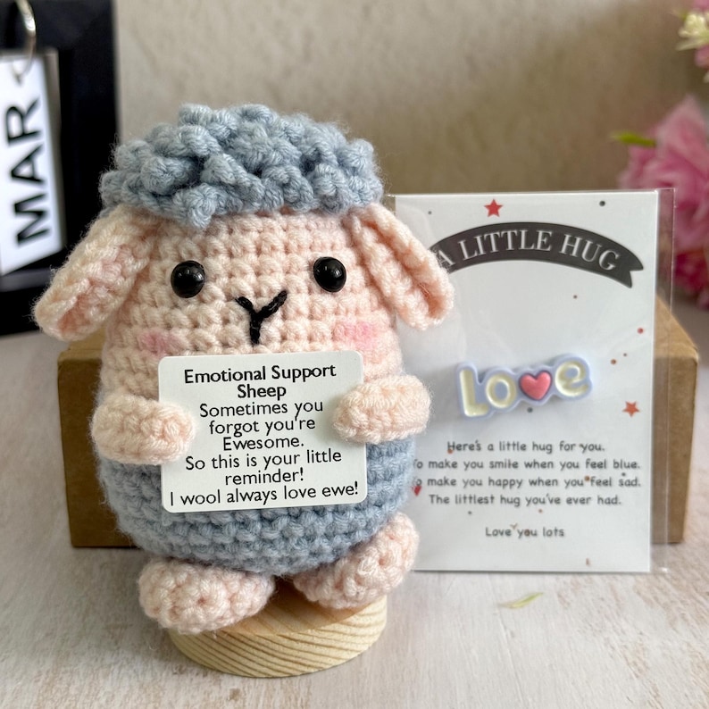 Emotional Support Crochet Sheep Toy Plushies,positive Sheep,handmade ...