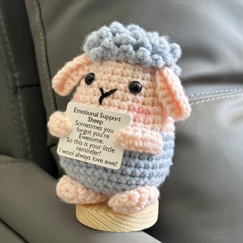 Emotional Support Crochet Sheep Toy Plushies,positive Sheep,handmade ...