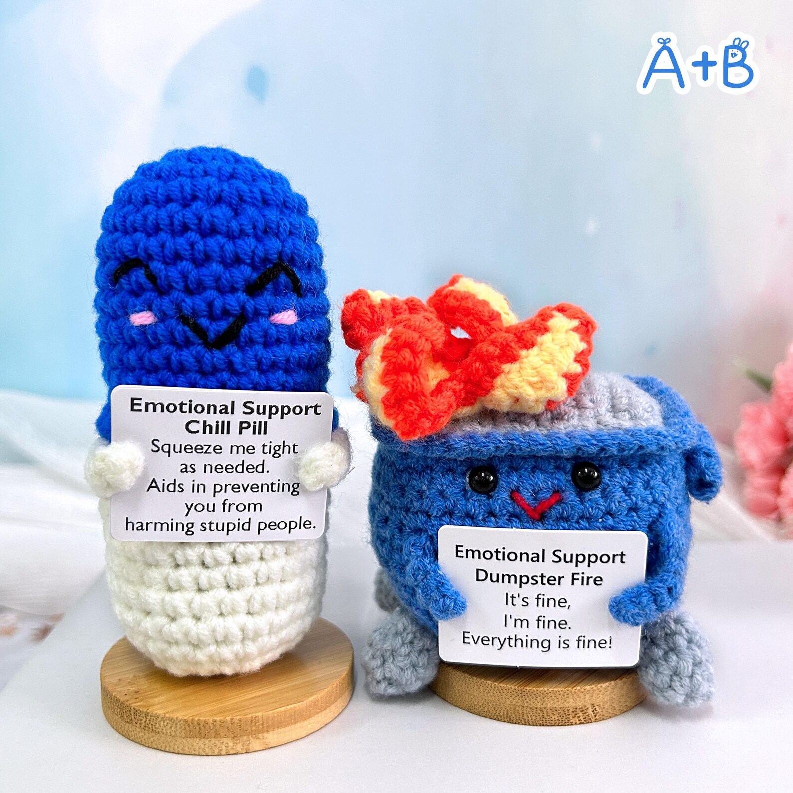 Emotional Support for Trash Cans/bombs/capsules, Hand Crocheted Fire ...
