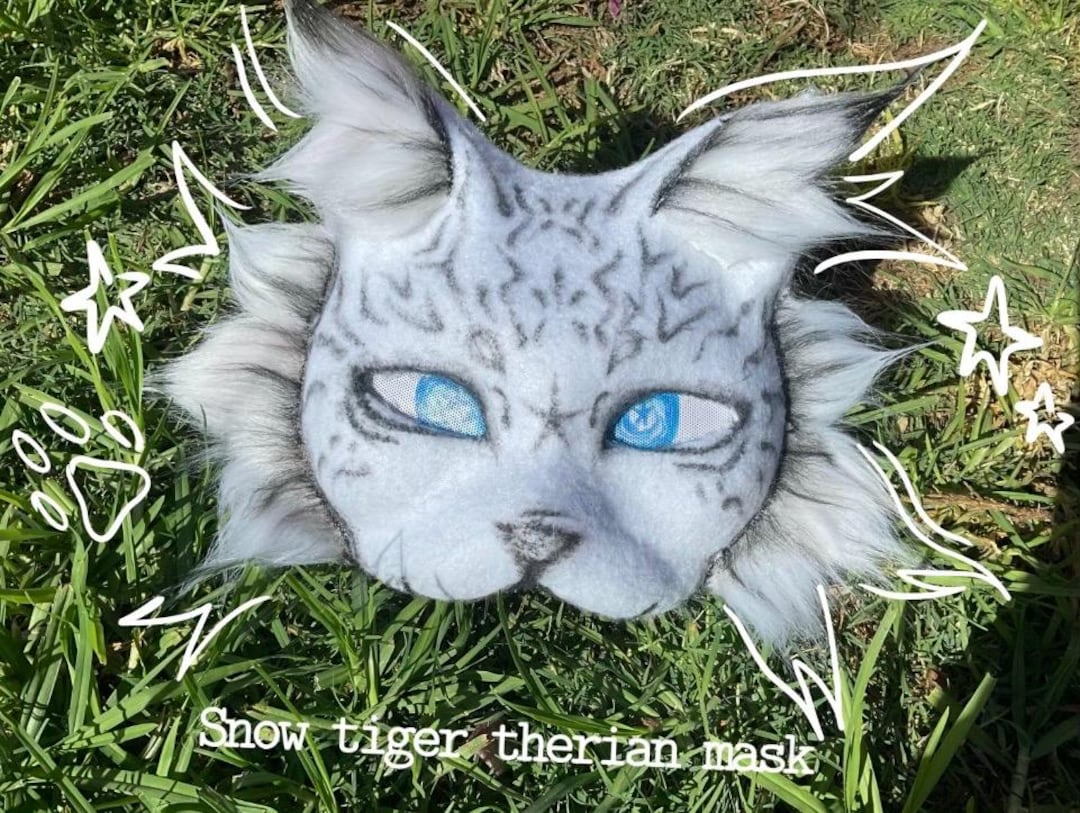 Handmade Snow Leopard Therian Mask - Etsy