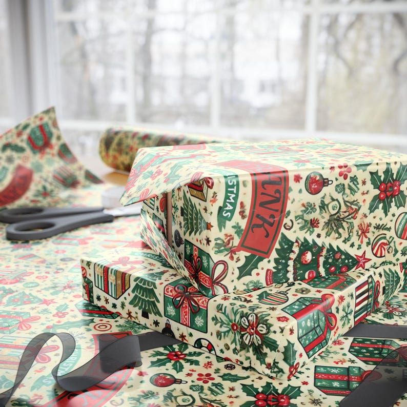 Personalized Christmas Wrapping Paper Custom Name Digital Download - Etsy