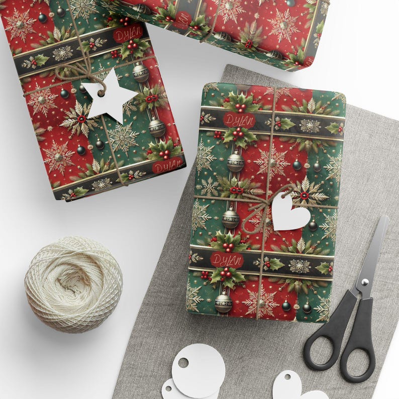 Personalized Christmas Wrapping Paper Custom Name Digital Download - Etsy