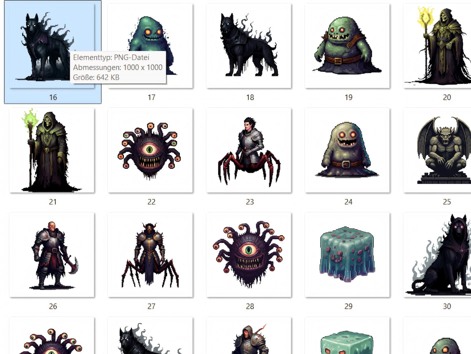 Medieval Fantasy Pixel Art Dungeon Enemy Characters Pack – 40 ...