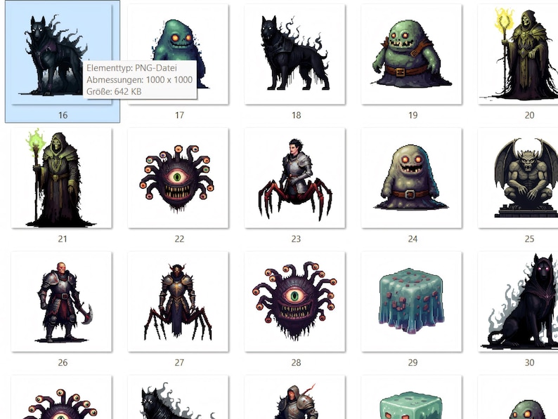Medieval Fantasy Pixel Art Dungeon Enemy Characters Pack – 40 ...