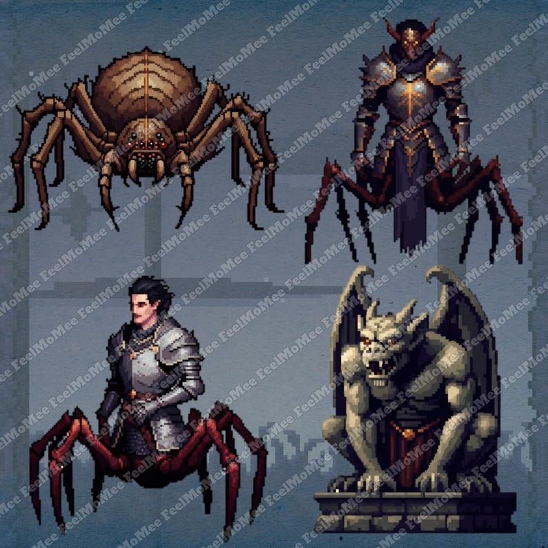 Medieval Fantasy Pixel Art Dungeon Enemy Characters Pack – 40 ...