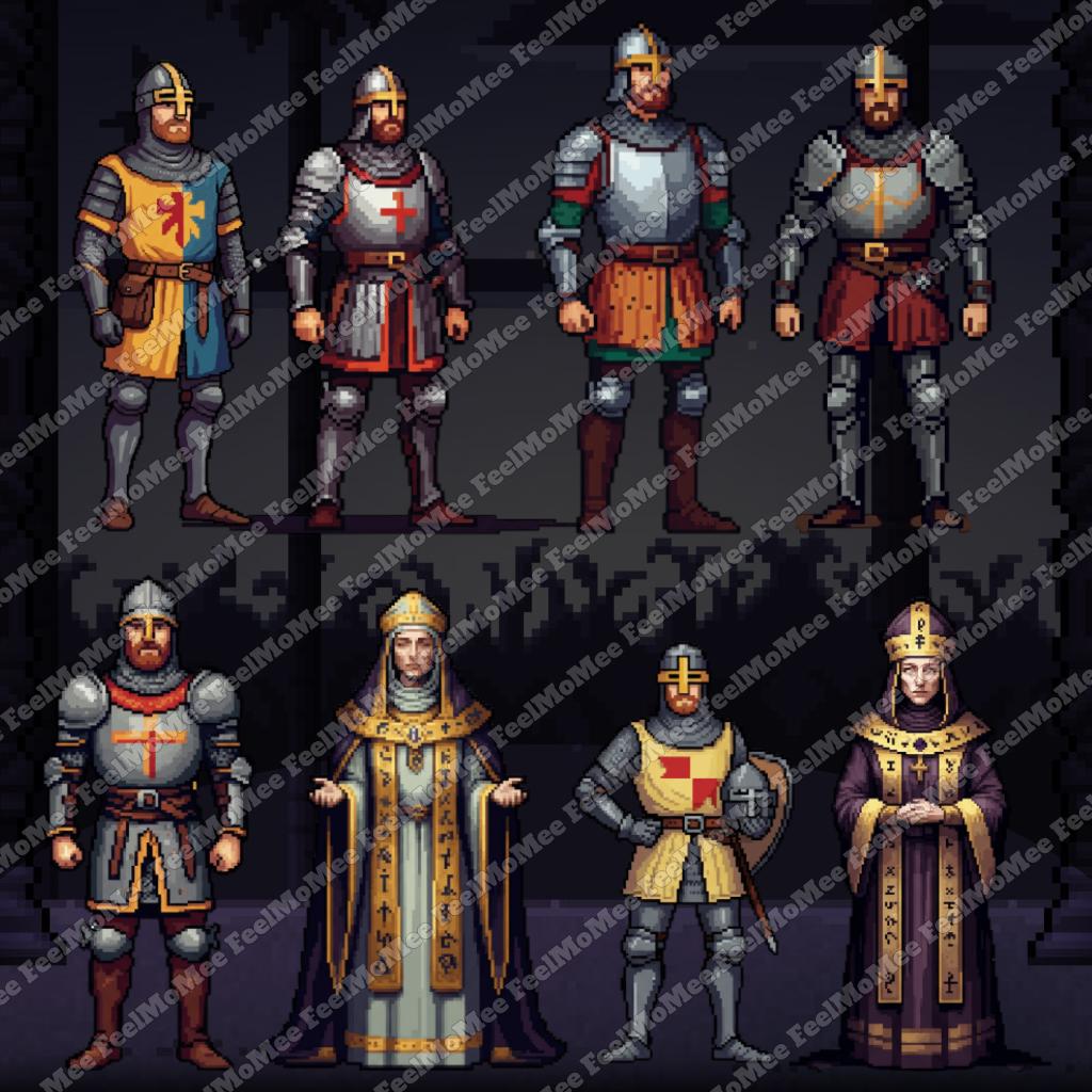 Medieval Fantasy Pixel Art Characters Pack – 40+2 Bonus Transparent ...