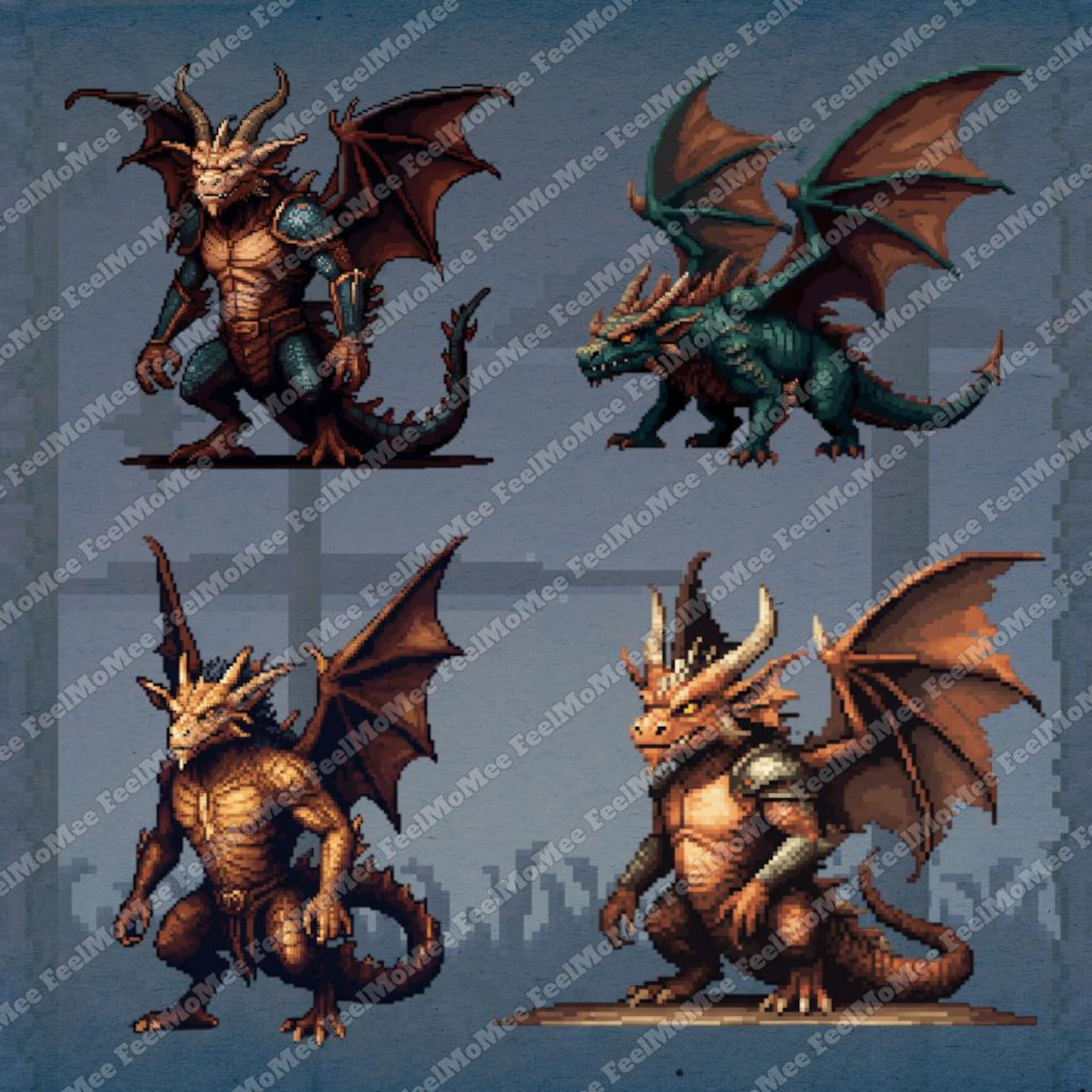 Medieval Fantasy Pixel Art Dungeon Enemy Characters Pack – 40 ...