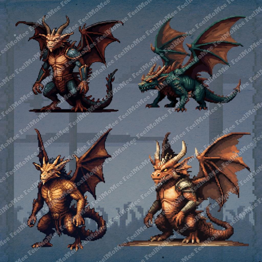 Medieval Fantasy Pixel Art Dungeon Enemy Characters Pack – 40 ...
