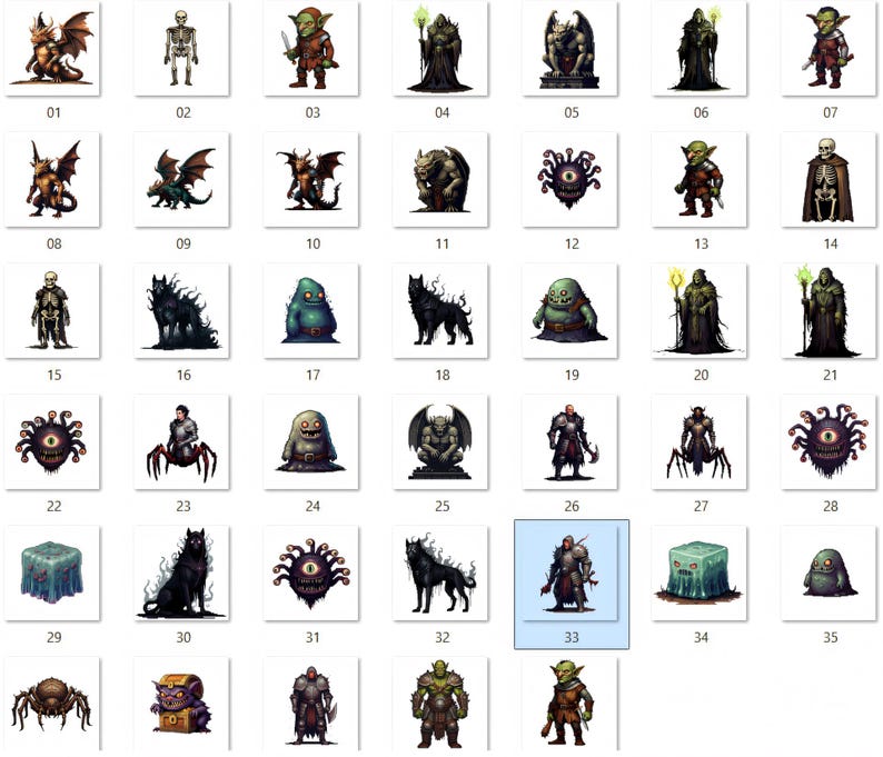 Medieval Fantasy Pixel Art Dungeon Enemy Characters Pack – 40 ... Medieval Fantasy Pixel Art Dungeon Enemy Characters Pack – 40 ...