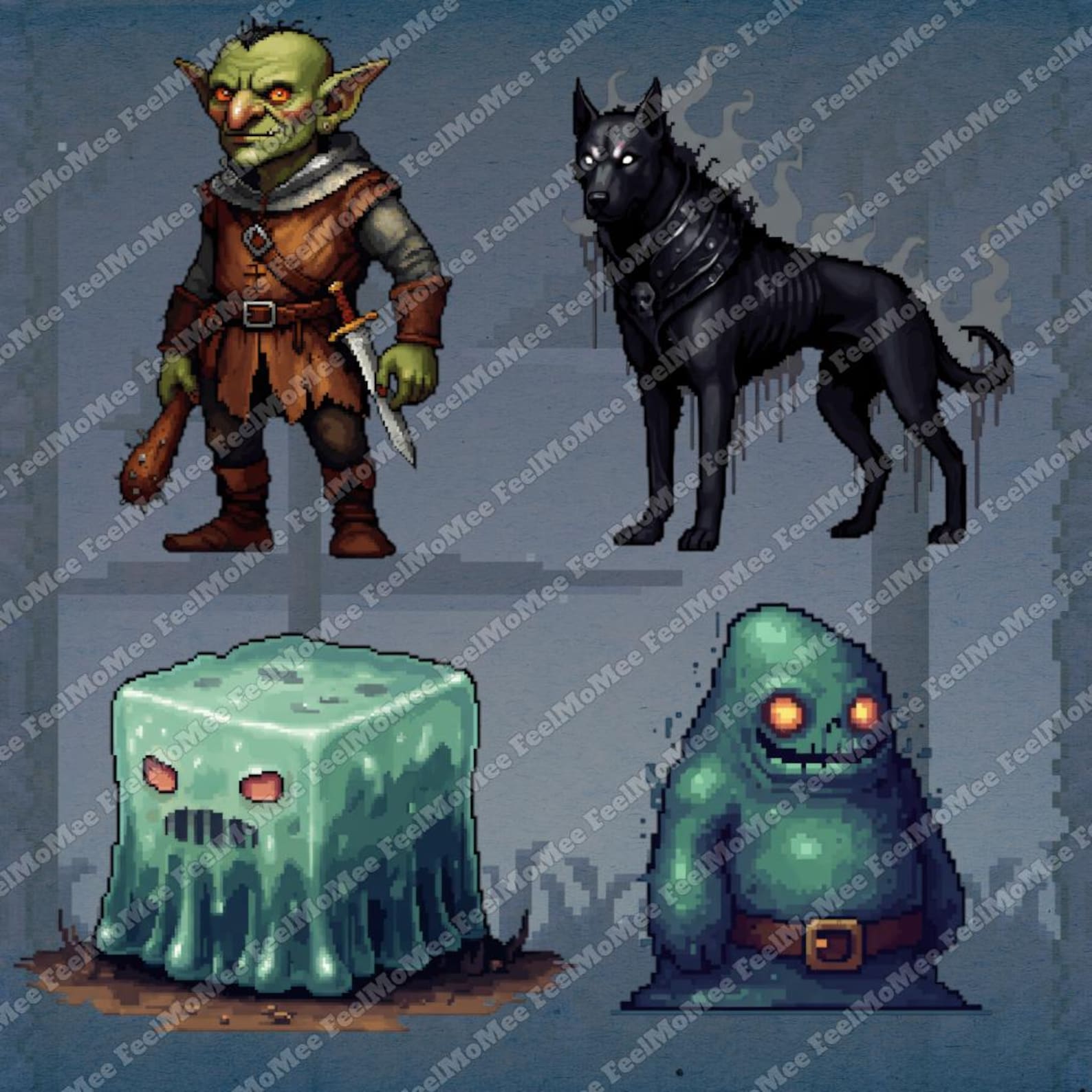 Medieval Fantasy Pixel Art Dungeon Enemy Characters Pack – 40 ...