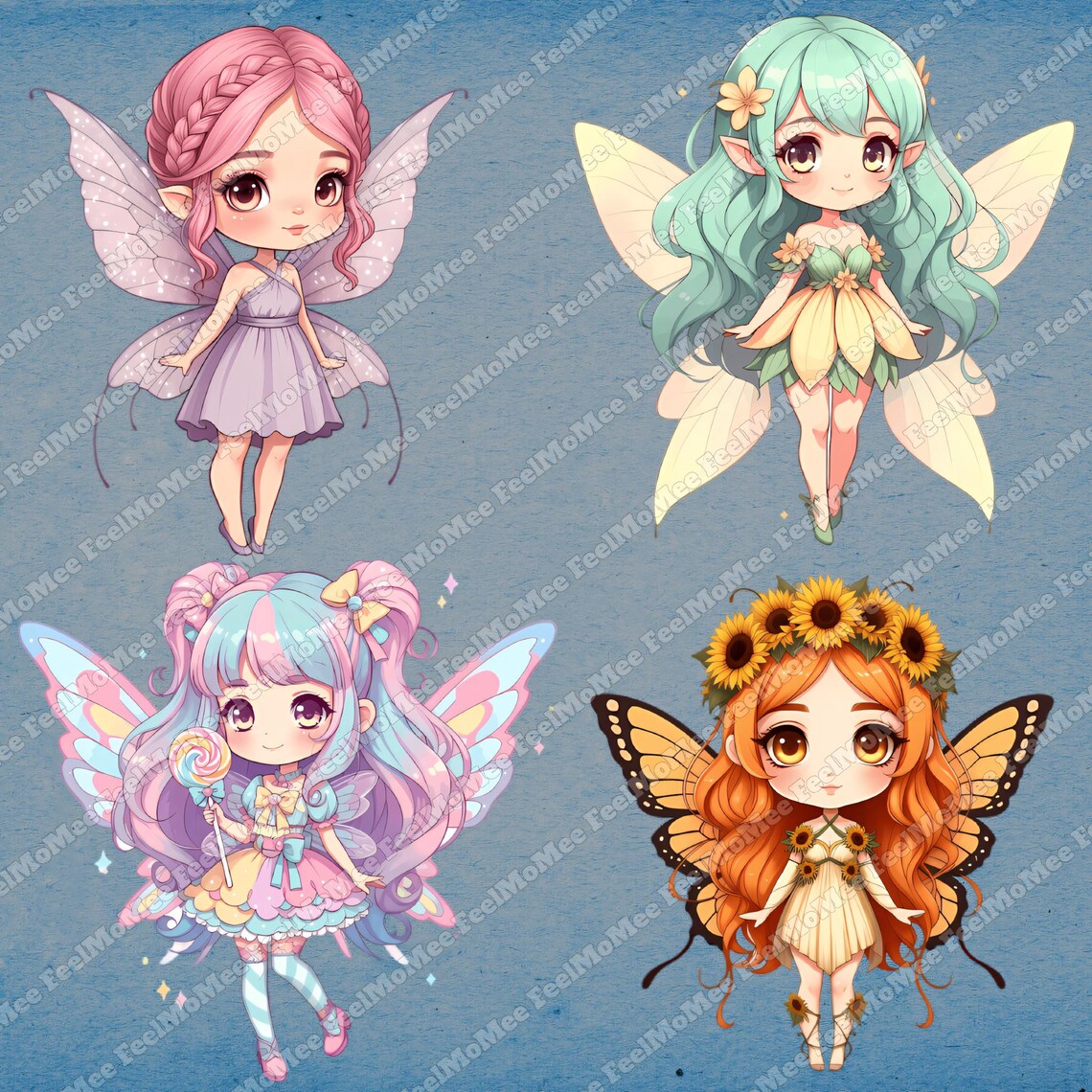 30 Cute Chibi Fairies Clipart - Transparent Pngs for Commercial Use ...