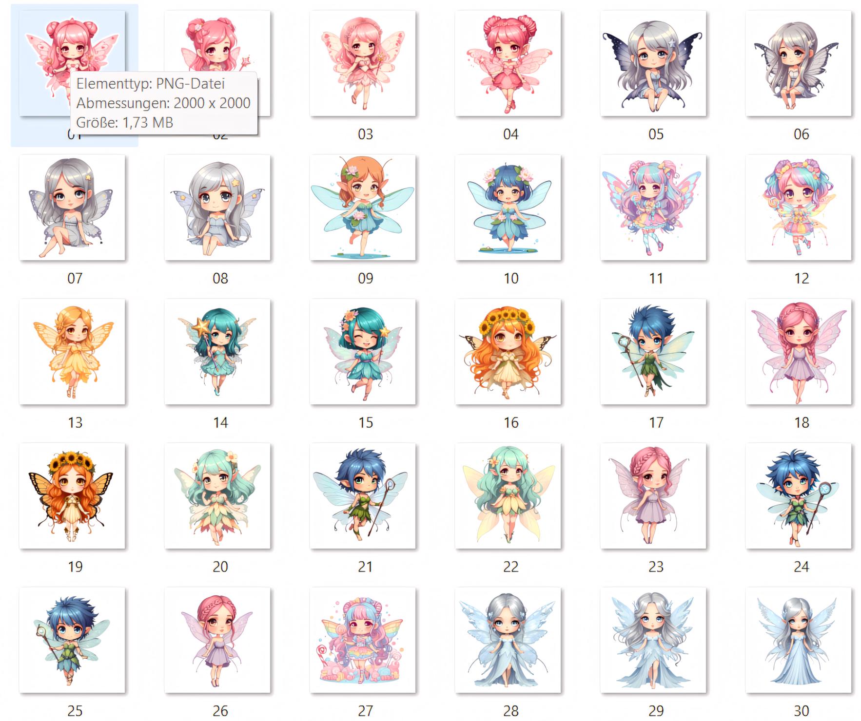 30 Cute Chibi Fairies Clipart - Transparent Pngs for Commercial Use ...
