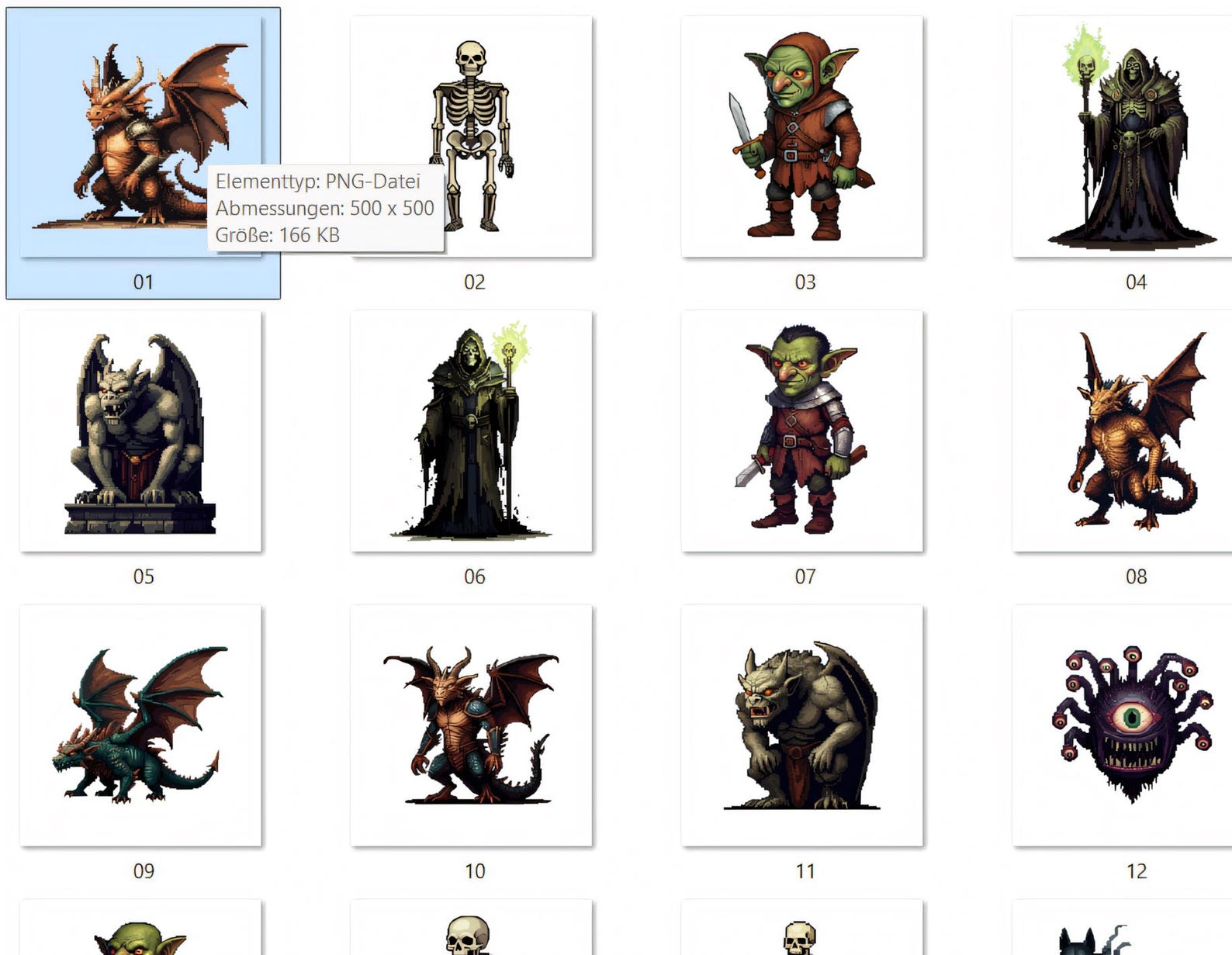 Medieval Fantasy Pixel Art Dungeon Enemy Characters Pack – 40 ...