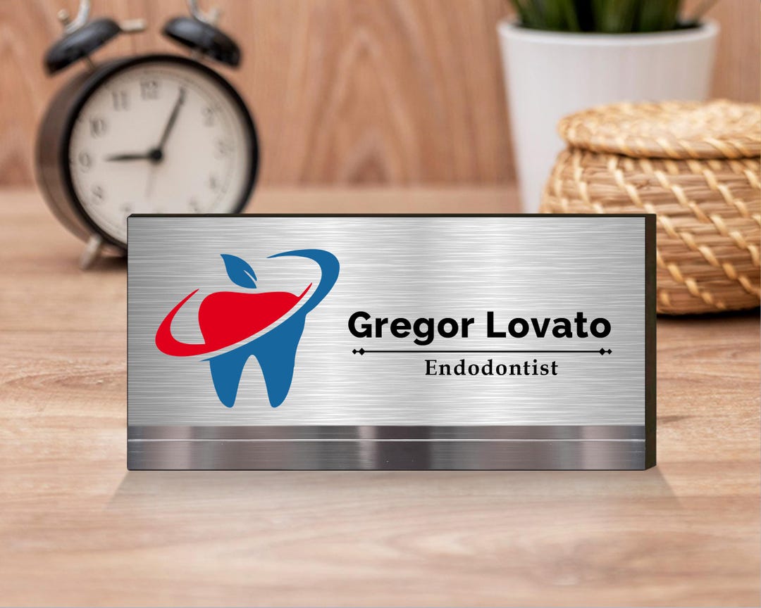 Personalized Dentist Name Plate for Desk, Custom Desk Metal, Dentist ...