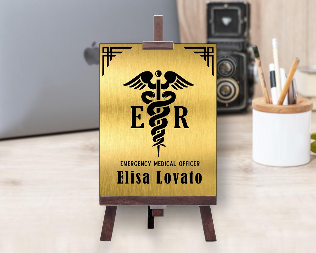 Custom Emergency Medical Dispatch Support Officer Desktop Easel, Metal ...