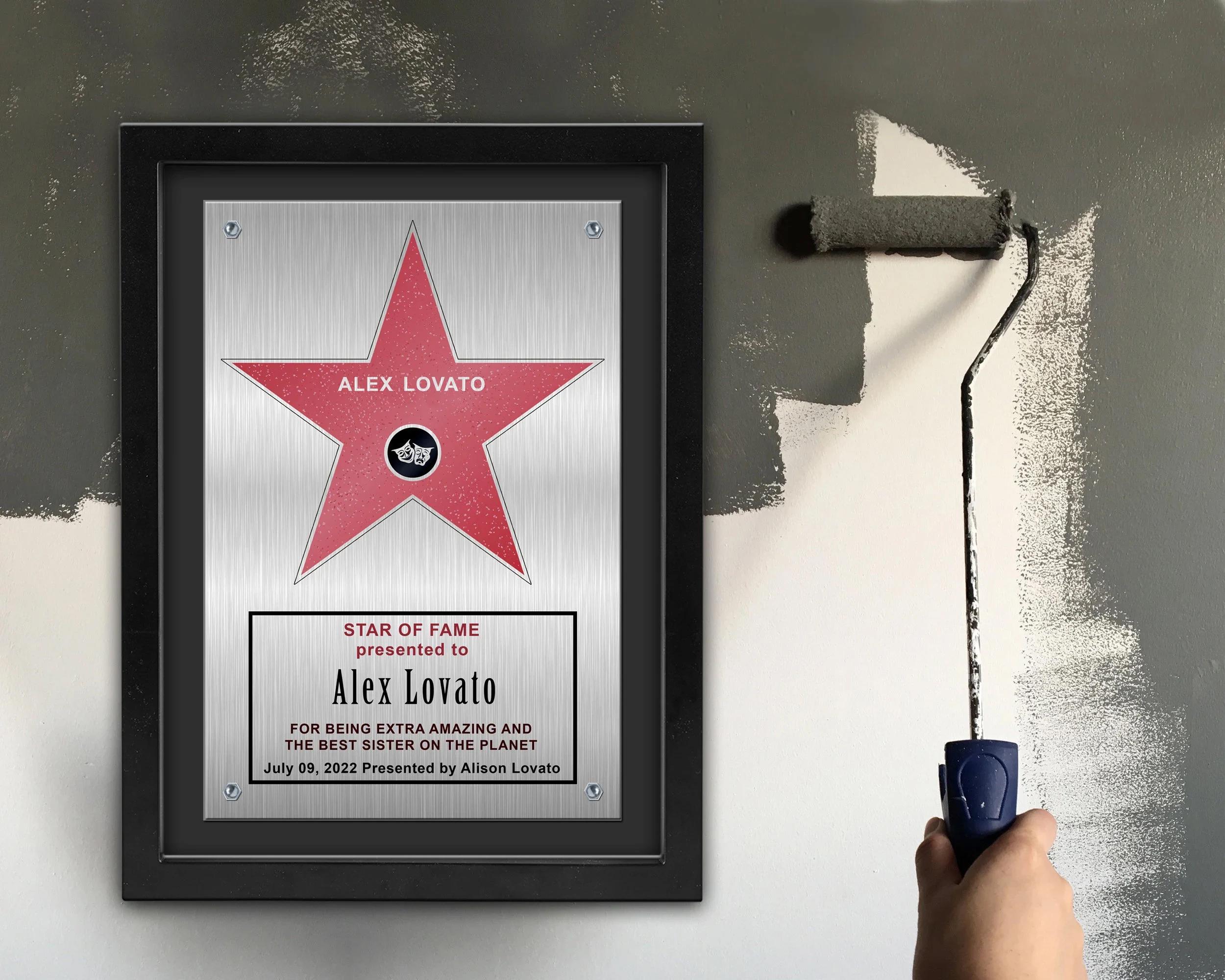 Personalized Hollywood Star of Fame Award: Framed Plaque, Recognition ...