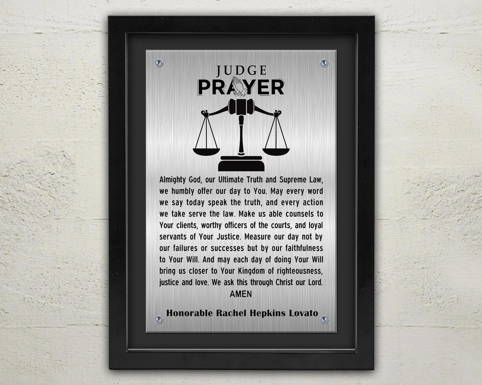 Judge Prayer Framed Plaque, Personalized Judge Gift, Christian Judge's ...