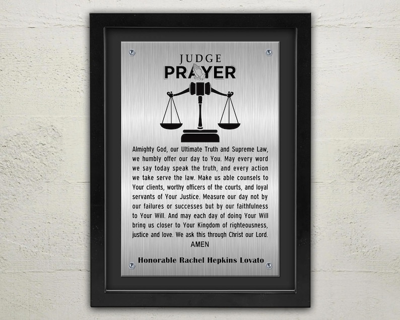 Judge Prayer Framed Plaque, Personalized Judge Gift, Christian Judge's ...