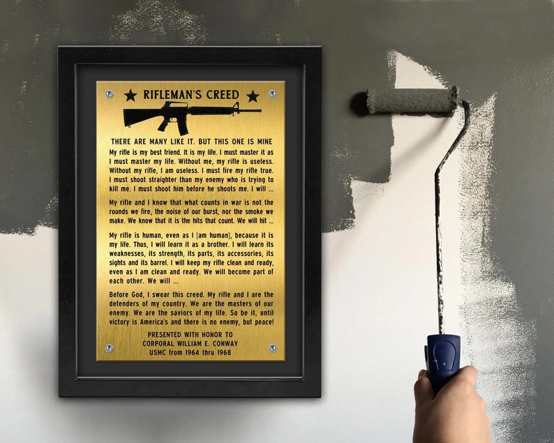 Framed Rifleman's Creed Plaque: Military Marine Corps Gift - Etsy
