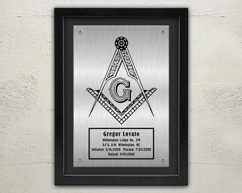 Mason, Masonic, Freemasons Custom Framed Plaque, Masonic Award - Etsy