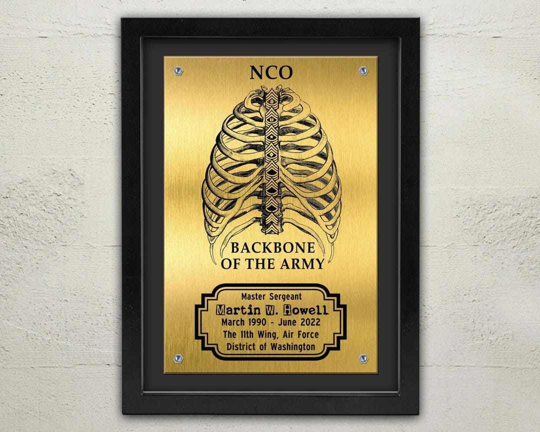 NCO Backbone of the Army Framed Plaque: Personalized Military Gift - Etsy