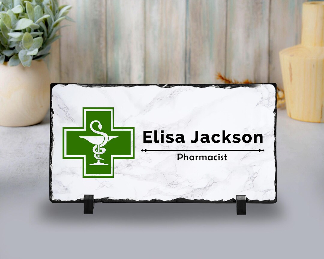 Pharmacist Stone Office Desk Name Plate, Rock Doctor of Pharmacy ...