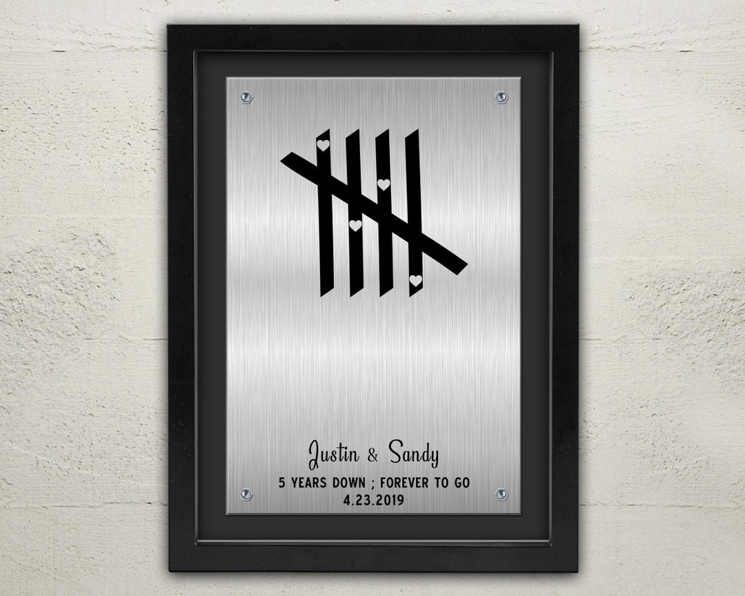 Unique Tally Mark Anniversary Gift for 5 Year or Any Other Year Framed ...