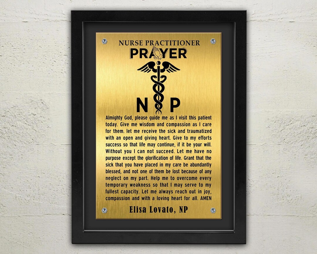 Nurse Practitioner Prayer Framed Plaque: NP Gift, Clinic Decor - Etsy