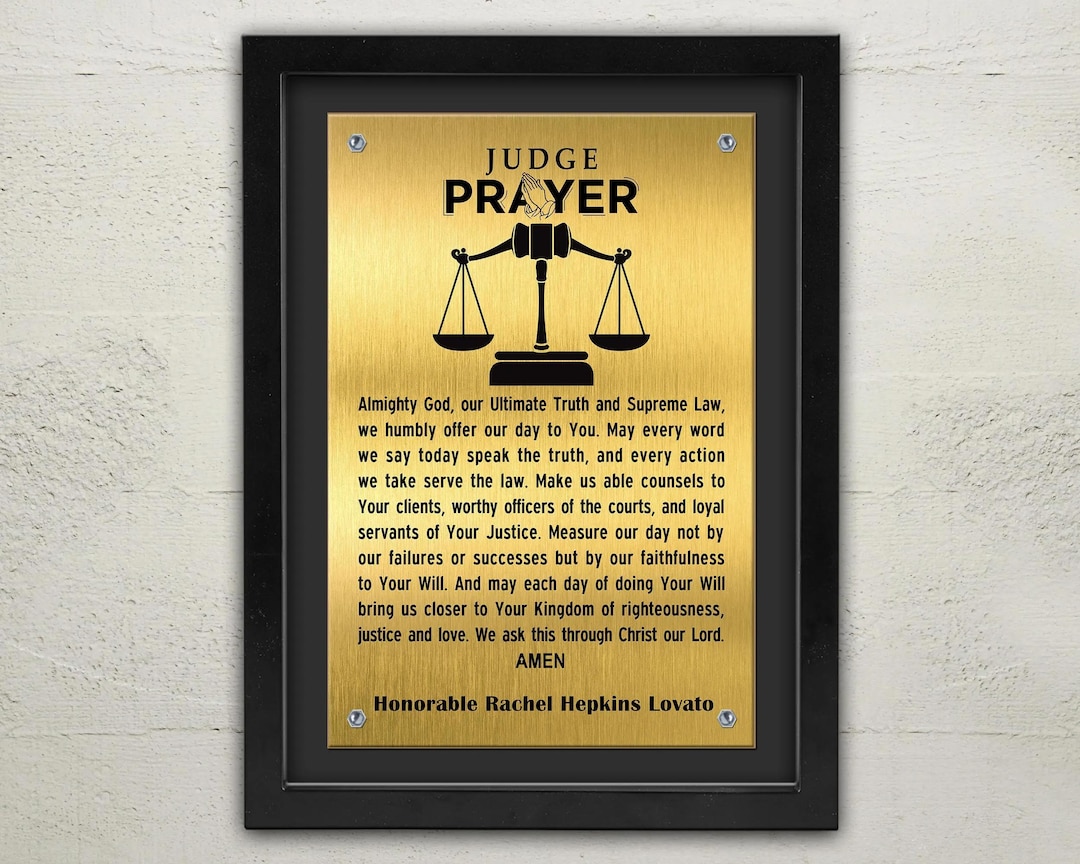 Judge Prayer Framed Plaque, Personalized Judge Gift, Christian Judge's ...