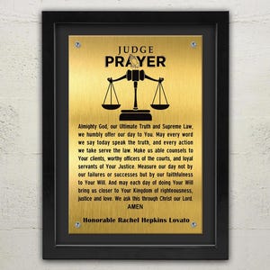 Judge Prayer Framed Plaque, Personalized Judge Gift, Christian Judge's ...