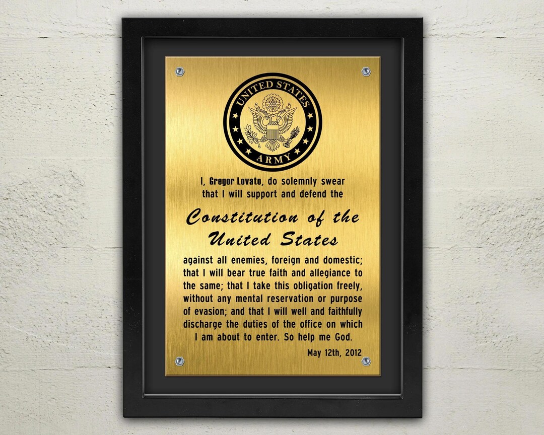 Personalized Military Oath Plaque: Framed Aluminum Sign (12x16 Inch) - Etsy