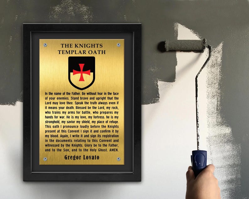 The Knights Templar Oath Framed Plaque, Personalized Knights Templa for ...
