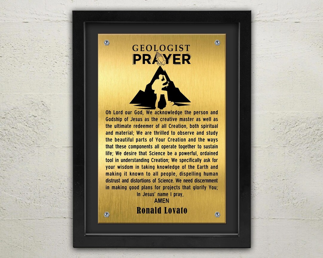 Geologist's Prayer Framed Plaque Wall Art Decor, Geosciences Gift ...