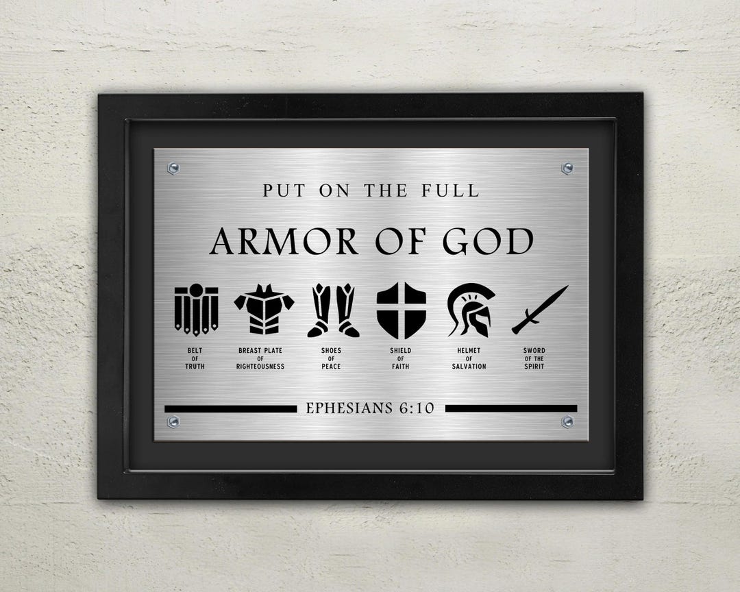 Armor of God Sign: Framed Christian Plaque (12x16 Inches) - Etsy
