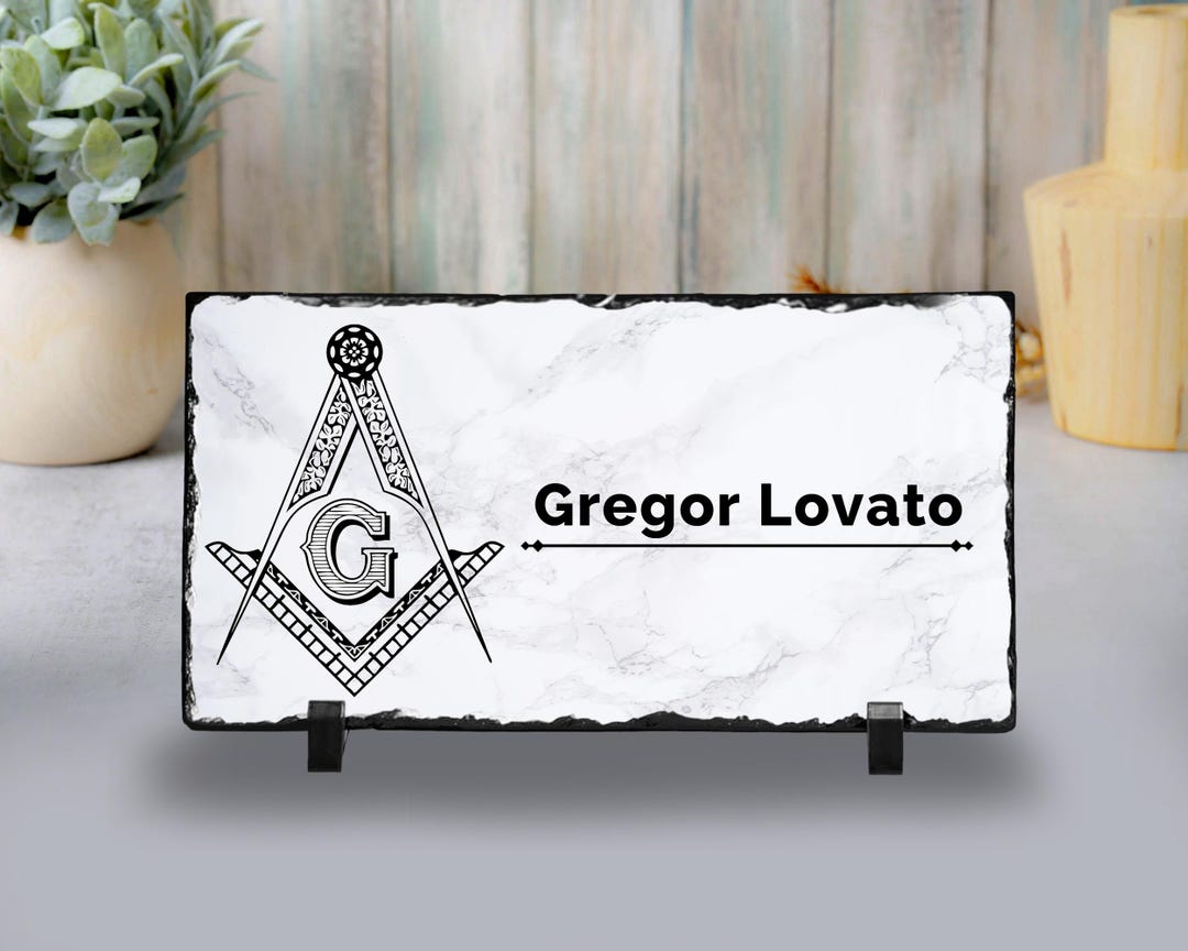 Personalized Masonic Desk Name Plate: Custom Freemason Stone Award ...