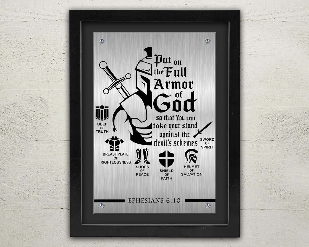 The Armor of God Sign Framed Plaque, Full Armor of God Father Gift ...