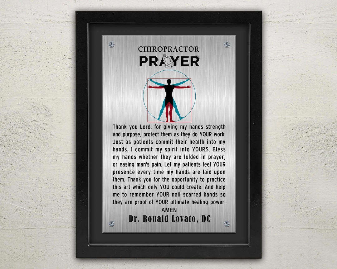 A Chiropractor’s Prayer Health Chiropractic Framed Plaque, Medical ...