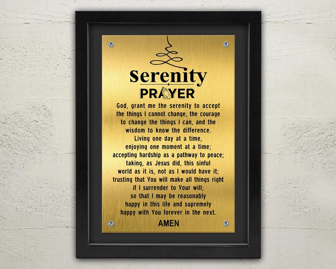 Serenity Prayer Plaque Metal Print | Prayers + Praise | Prayer Sign ...