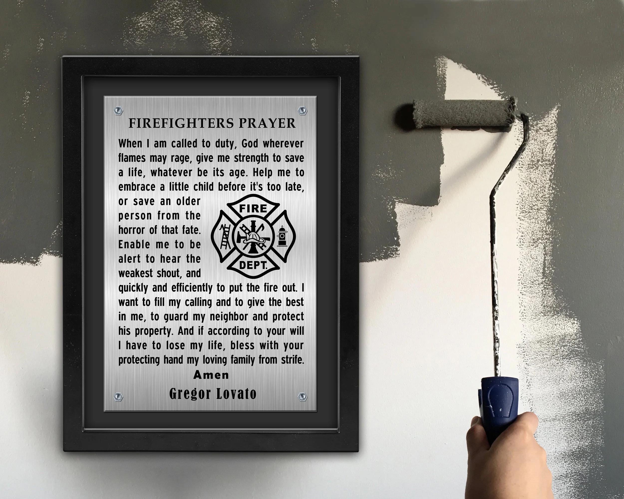 Firefighter's Prayer Framed Plaque: Personalized Fireman Gift (12x16 ...