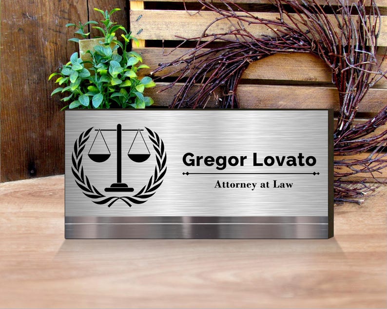 Lawyer Name Plate | Custom Logo Name Plate | Executive Desk Plaque ...