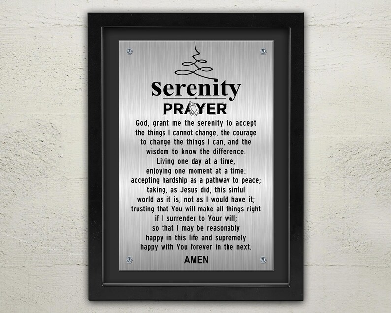 Serenity Prayer Plaque Metal Print | Prayers + Praise | Prayer Sign ...