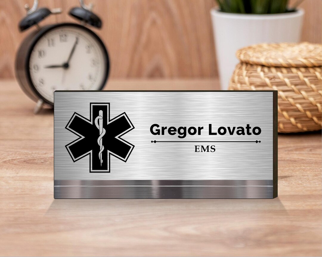 Custom EMS for Emergency Medical Services Name Plate for Desk, Custom ...