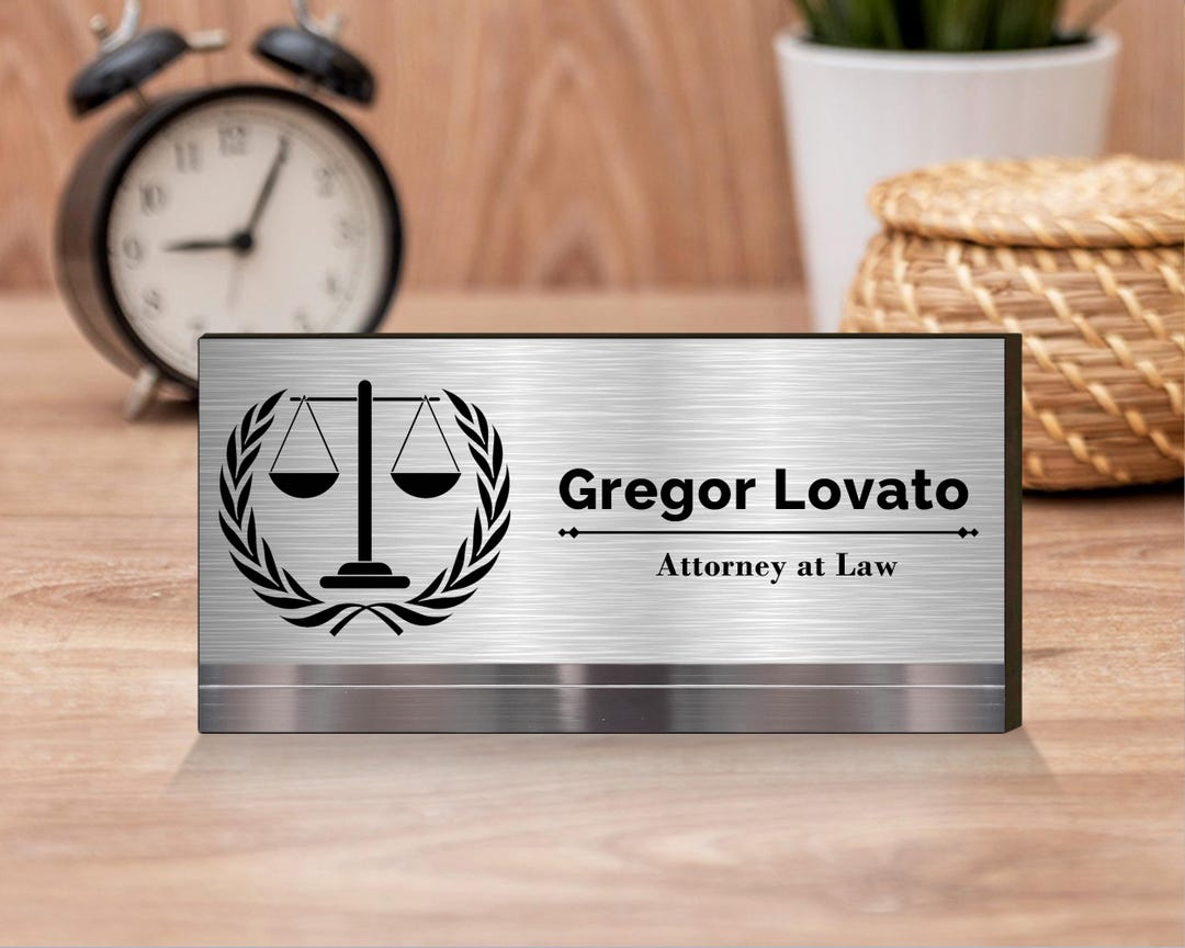 Lawyer Name Plate | Custom Logo Name Plate | Executive Desk Plaque ...