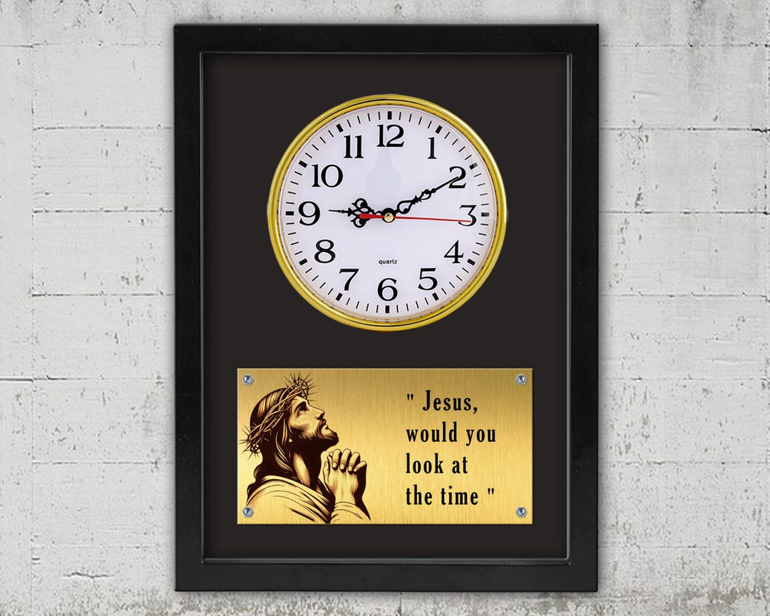 Jesus Framed Clock: Religious Wall Decor, Funny Novelty Gift - Etsy