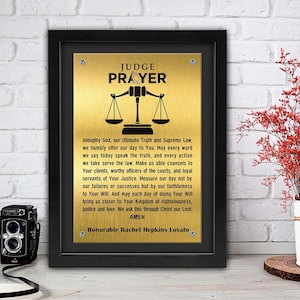 Judge Prayer Framed Plaque, Personalized Judge Gift, Christian Judge's ...