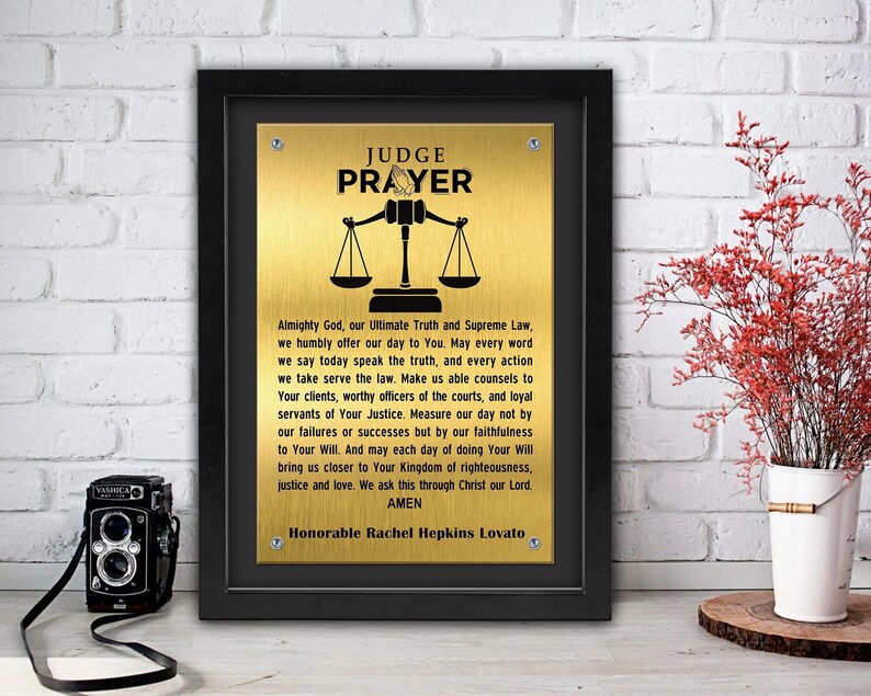 Judge Prayer Framed Plaque, Personalized Judge Gift, Christian Judge's ...