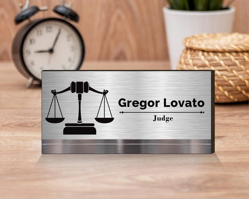Personalized Judge Name Plate for Desk, Custom Desk Metal, Judge's ...