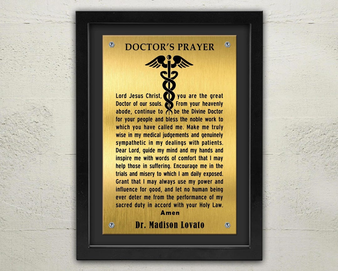 Doctors Prayer Framed Plaque | Personalized Doctor Gift | Graduation ...