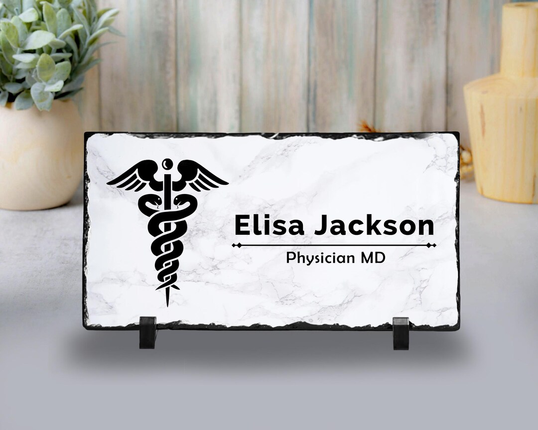 Personalized Stone Doctor Name Plate: Physician MD Office Desk Decor - Etsy
