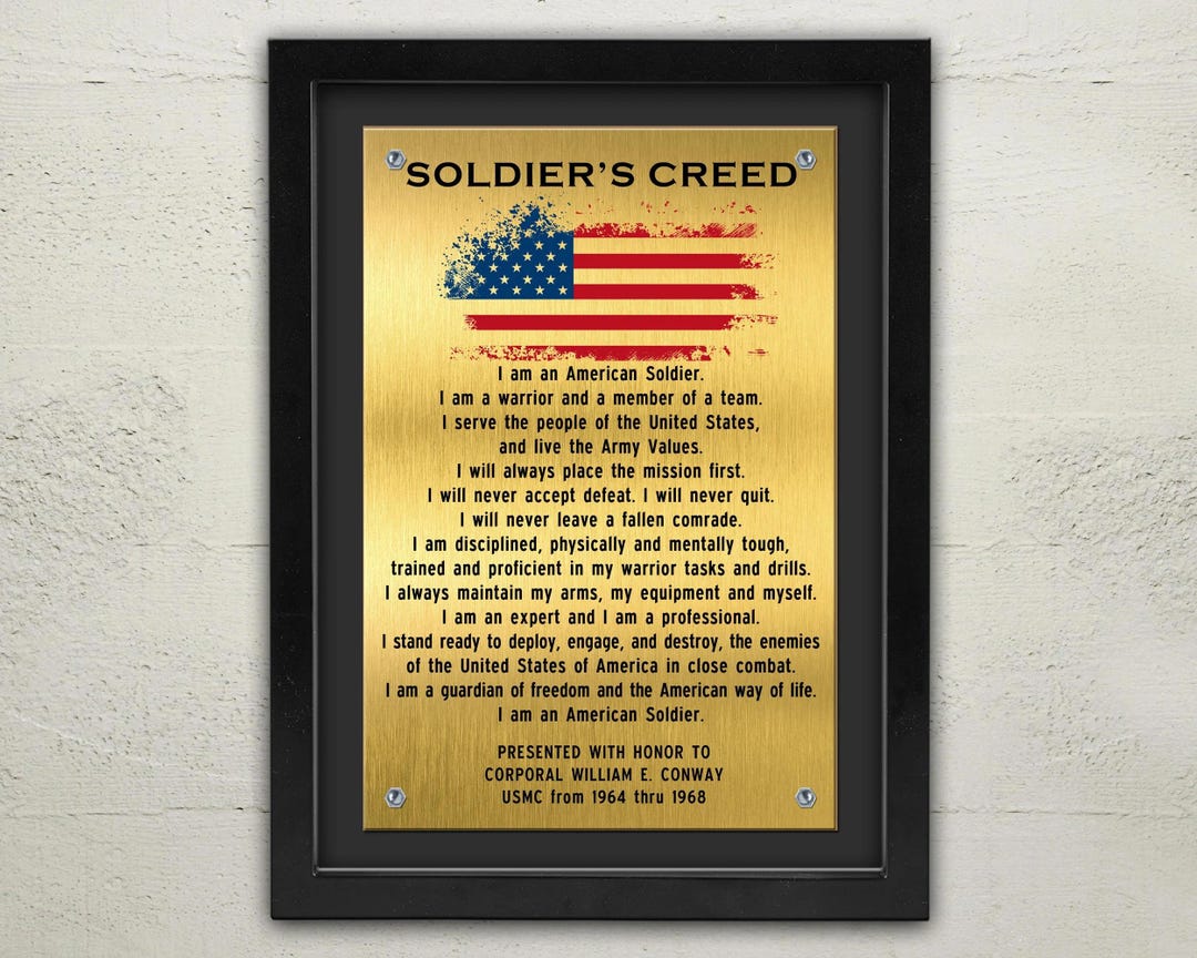 Sailor’s Creed Framed Plaque | Personalized Sailor Gift, US Navy ...